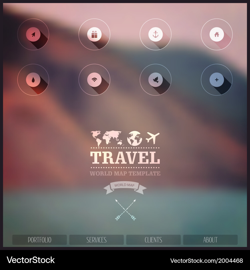 Blurred natural landscape set icons long shadow Vector Image
