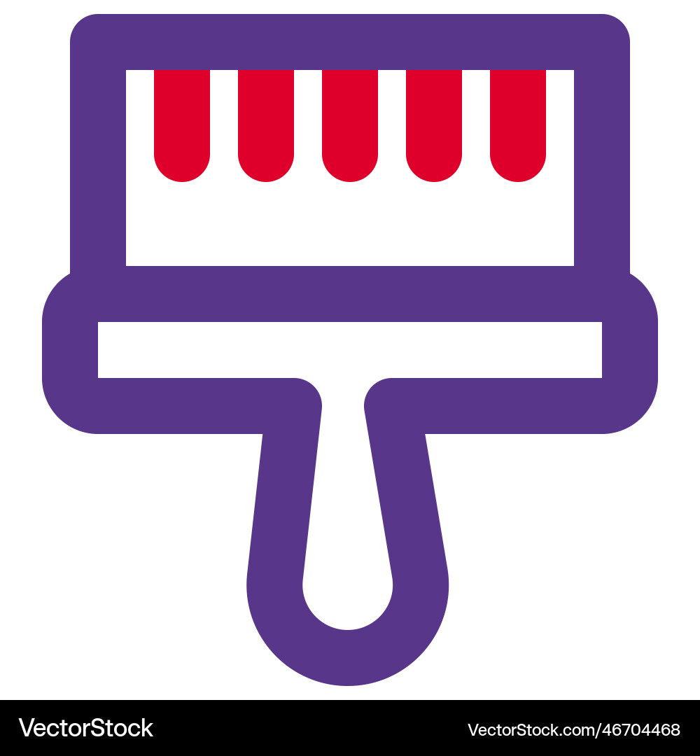 Brush with polyester bristles for painting Vector Image
