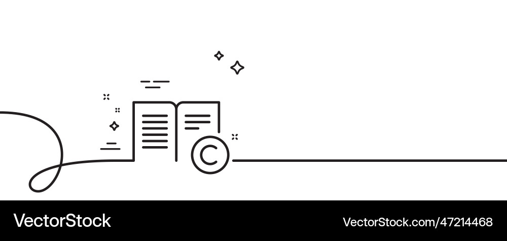 Copyright line icon copywriting or book sign Vector Image