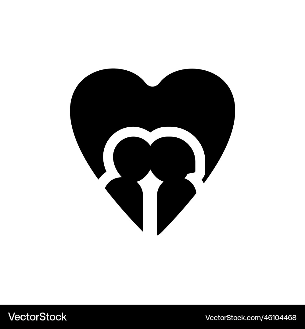 Couple icon on white background heart romantic Vector Image