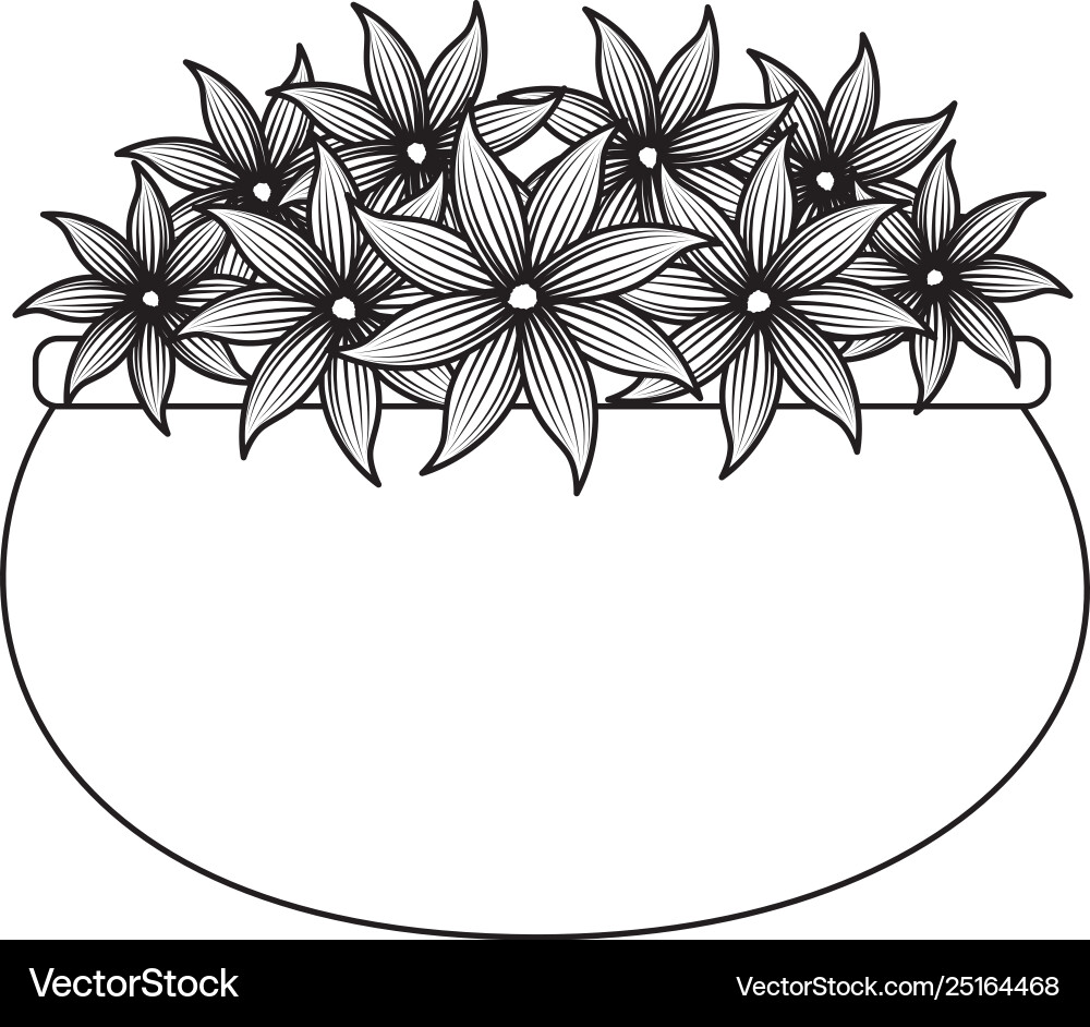Floral decoration in ceramic pot Royalty Free Vector Image