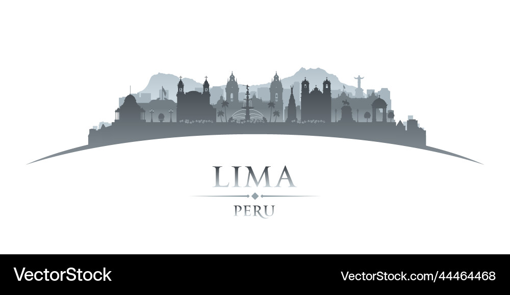 Lima peru city silhouette white background Vector Image