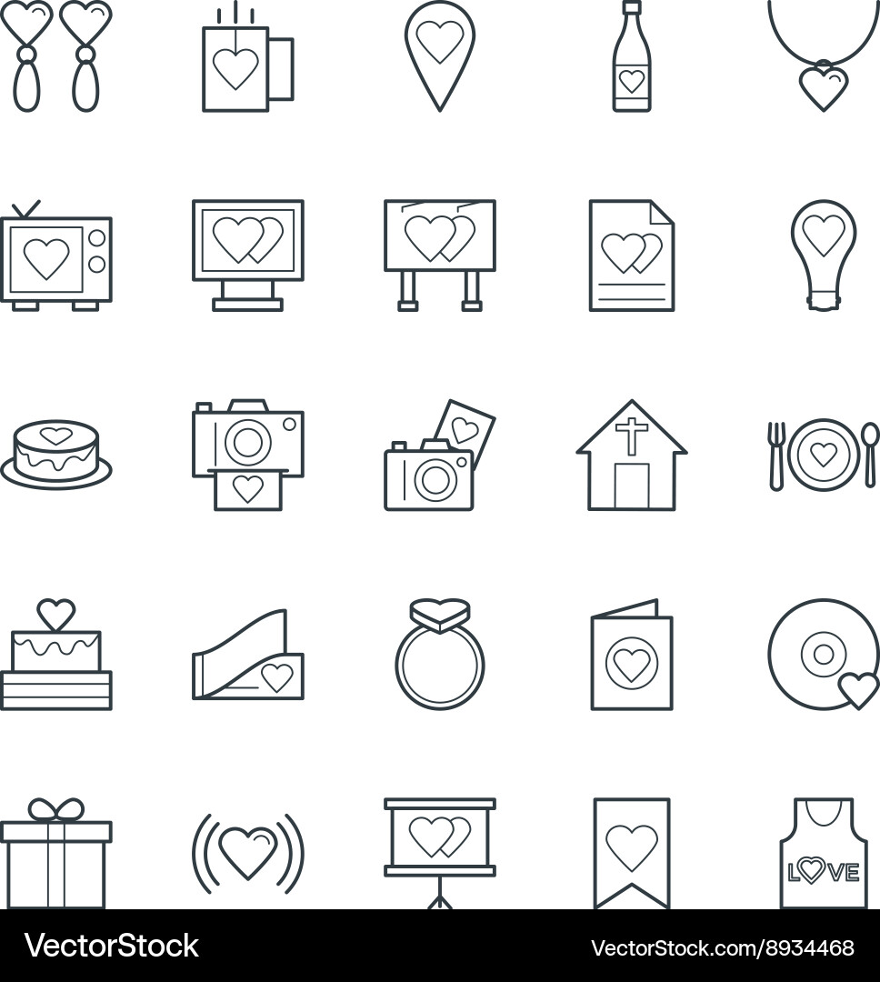 Love and romance cool icons 3 Royalty Free Vector Image