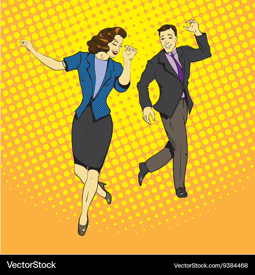 Man and woman dancing with paper documents flying Vector Image