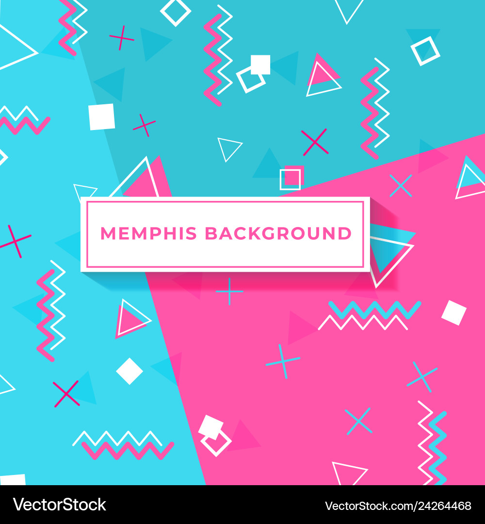 Memphis style cover with geometric shapes Vector Image