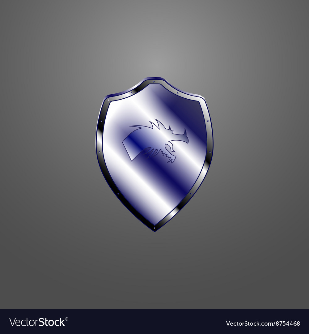 Metallic shield Royalty Free Vector Image - VectorStock