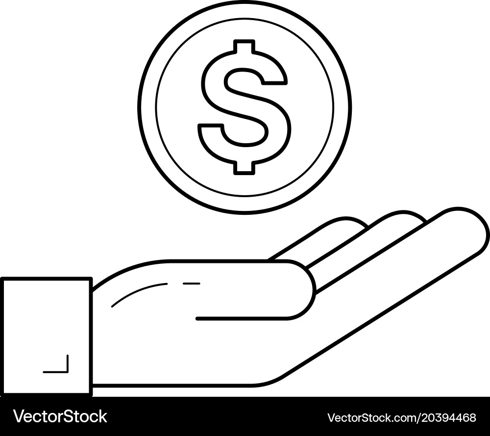 Money insurance line icon Royalty Free Vector Image