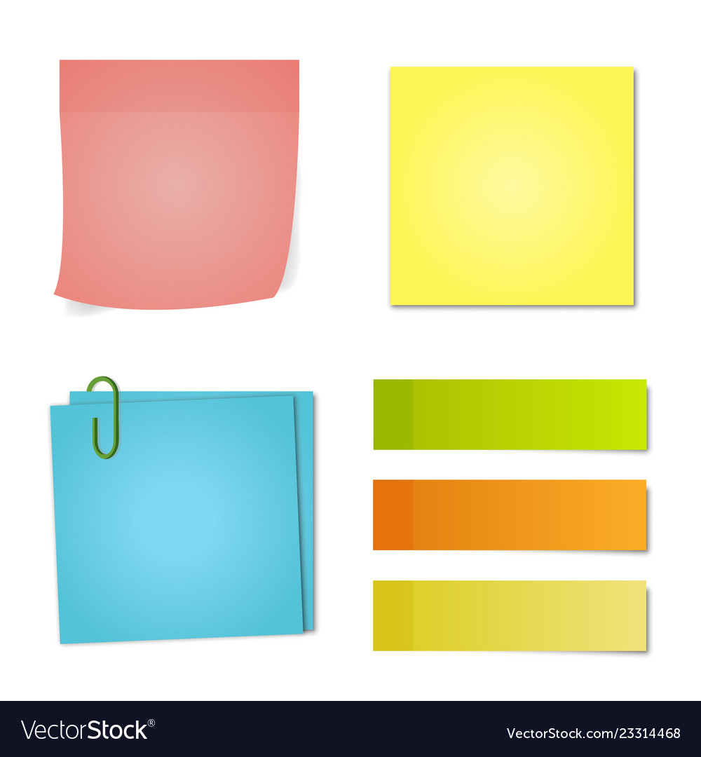 Multicolored notes different shapes shadows Vector Image