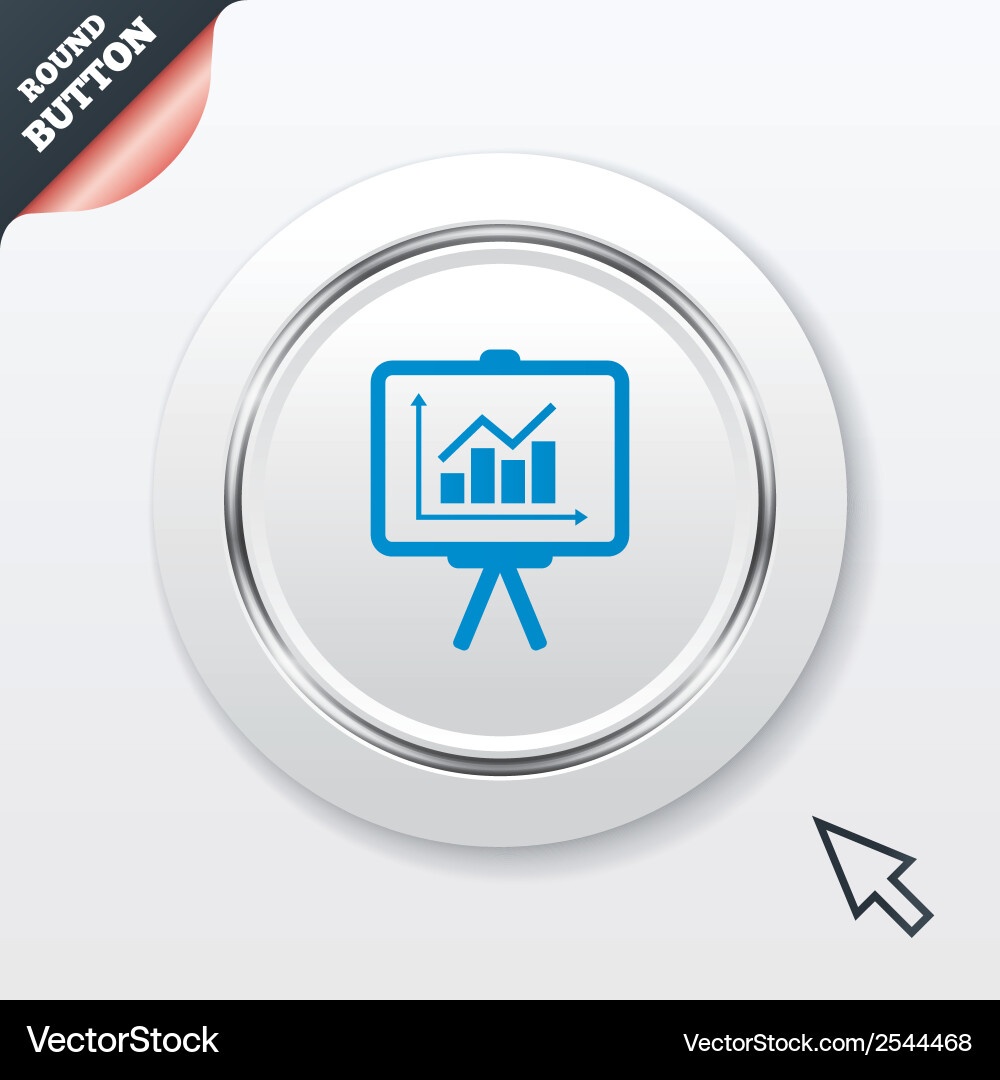 Presentation billboard sign icon diagram symbol Vector Image