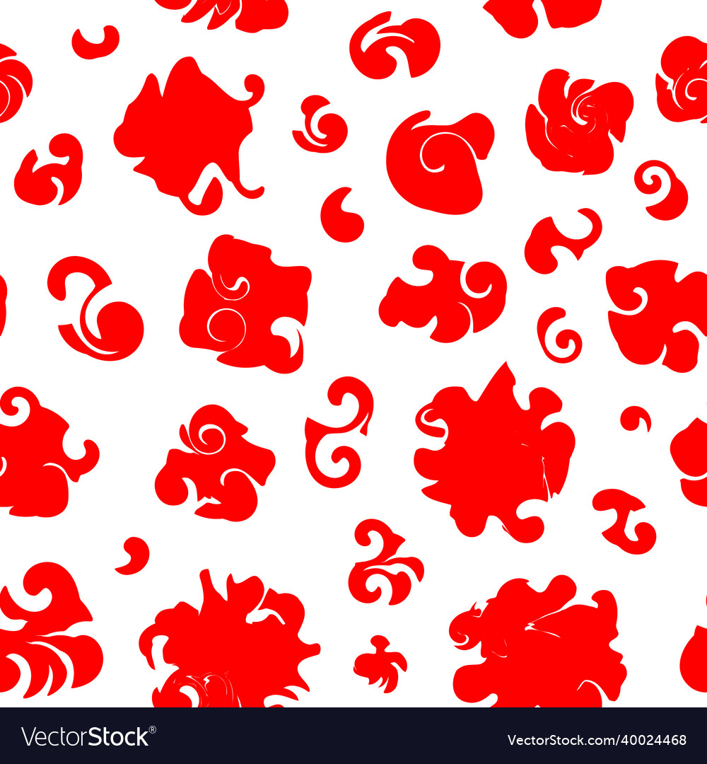 Seamless pattern red blobs of fancy shape Vector Image