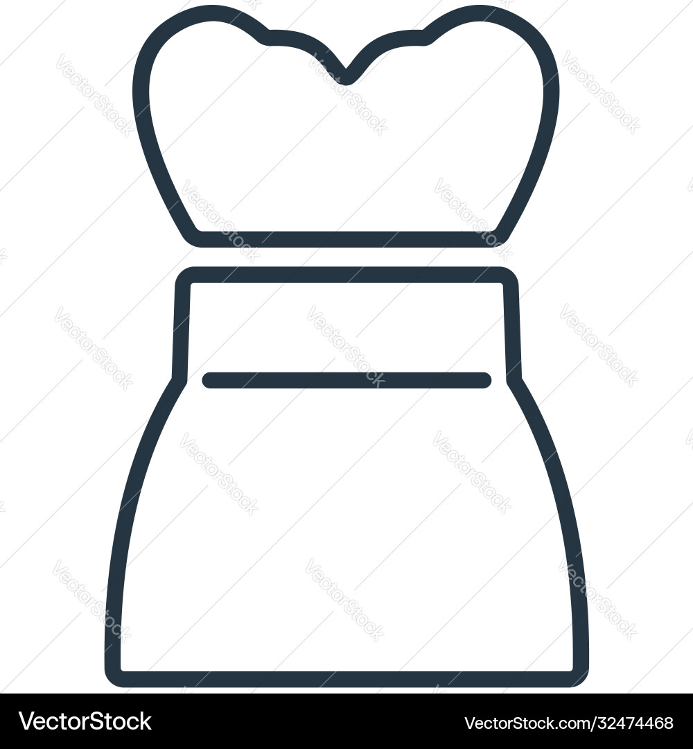 Strapless dress icon isolated on white background Vector Image