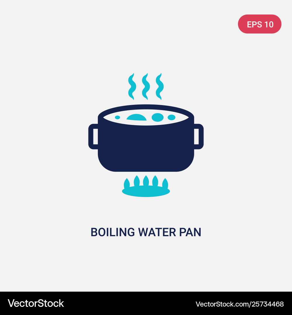 Two color boiling water pan icon from bistro Vector Image