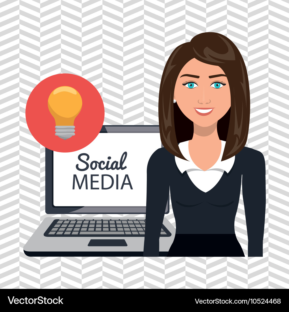 Woman social media apps Royalty Free Vector Image