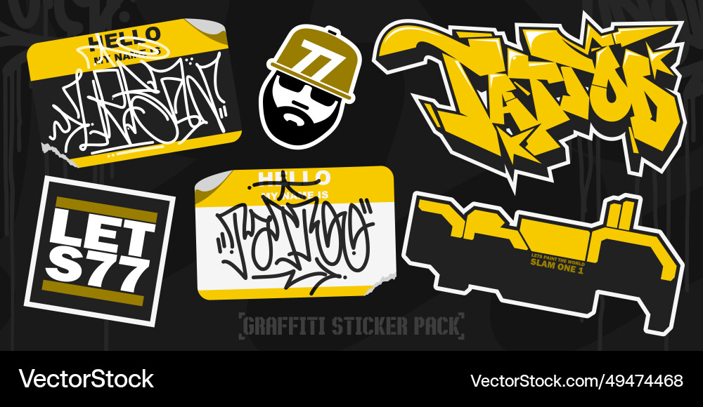 Yellow abstract colorful urban graffiti style Vector Image