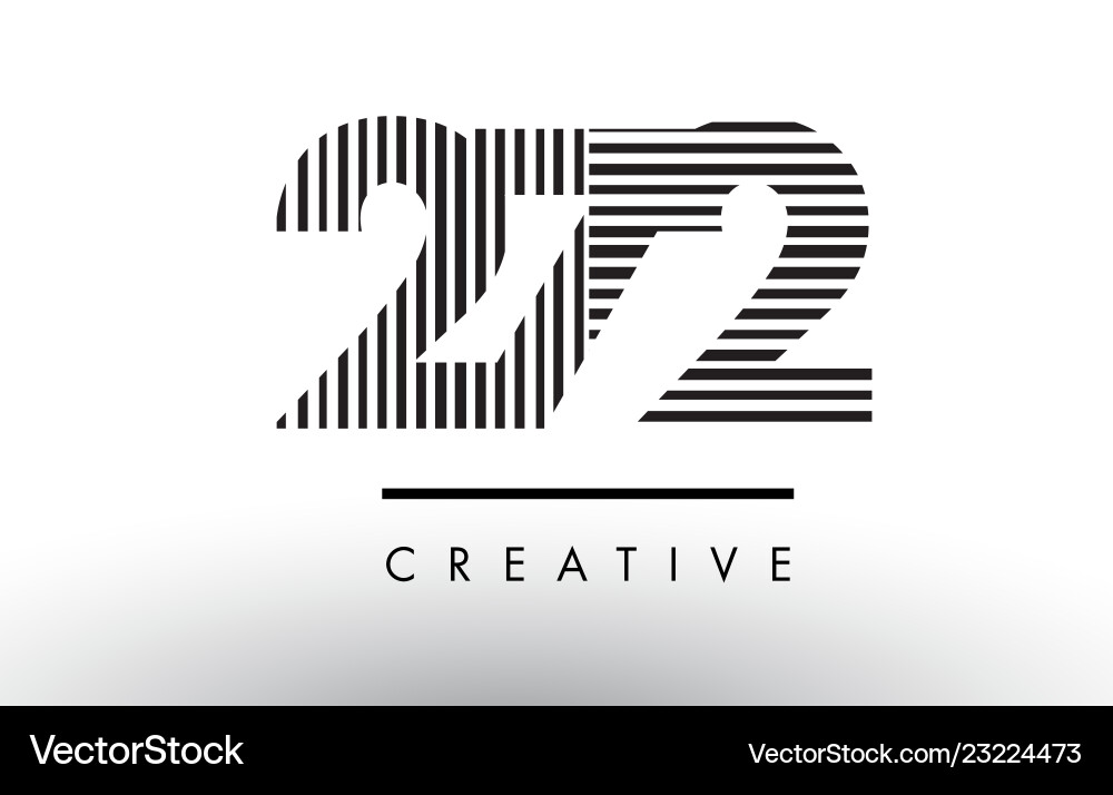272 black and white lines number logo design Vector Image