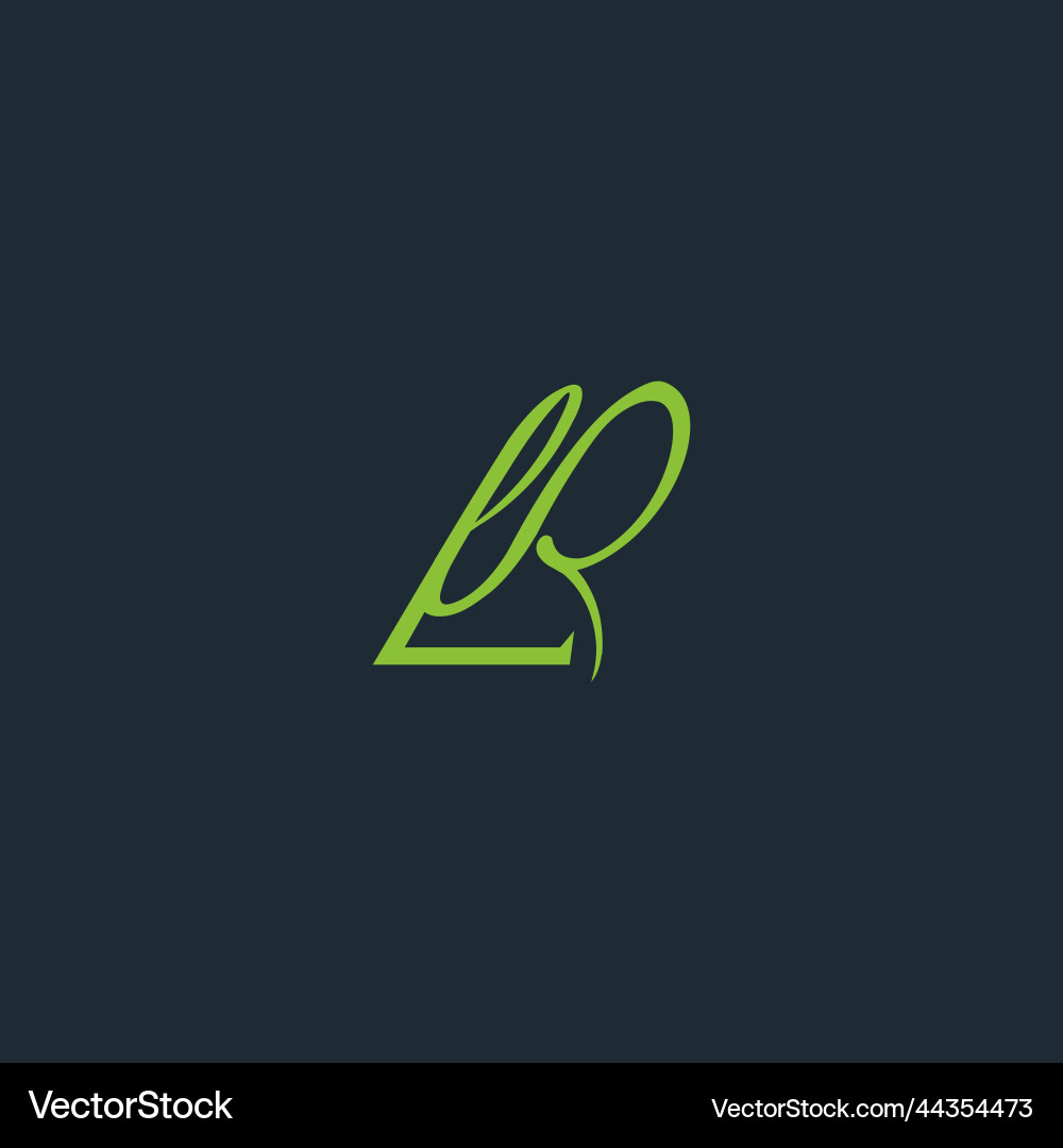 Alphabet initials logo lr rl l and r Royalty Free Vector