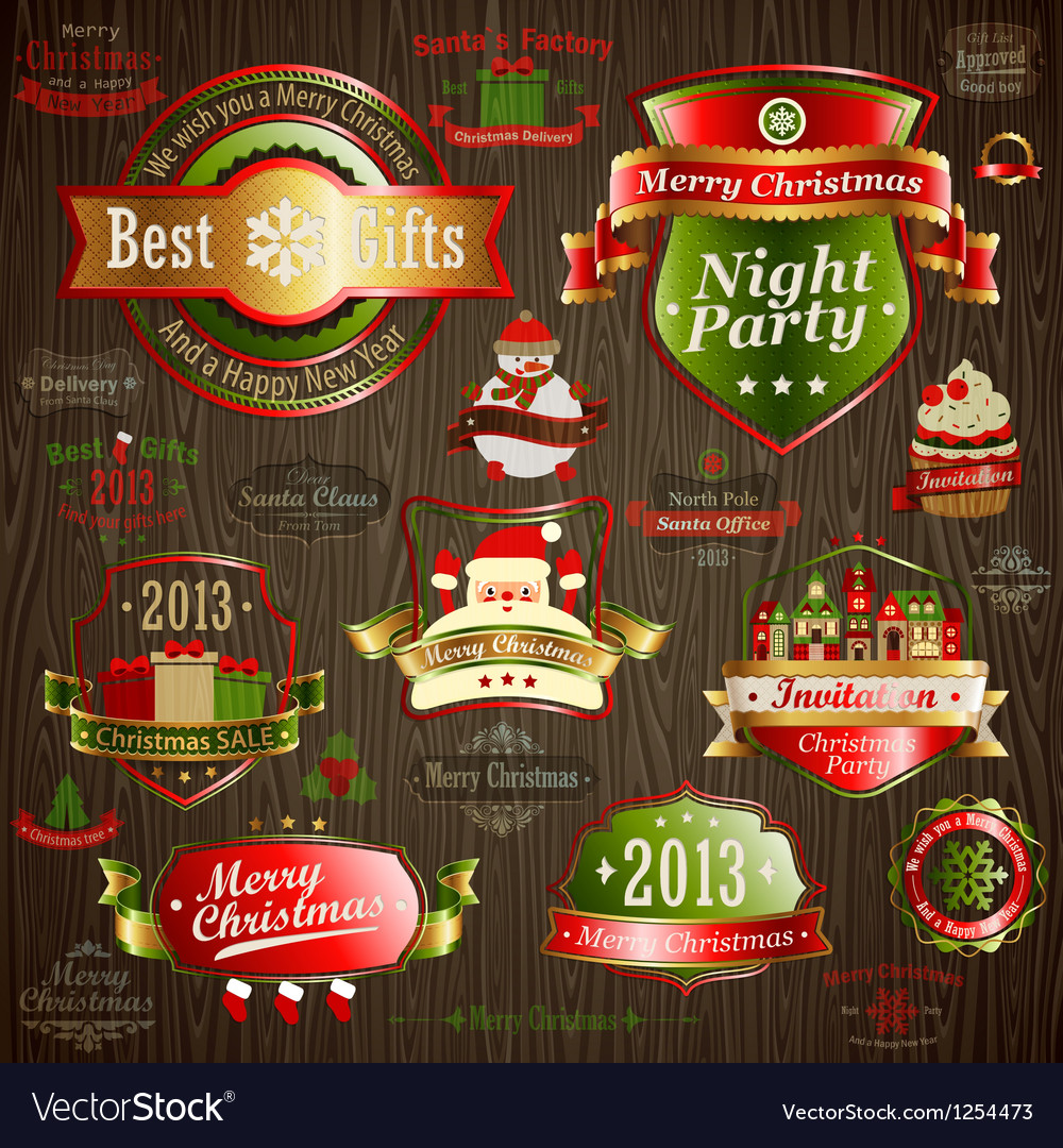 Christmas vintage Royalty Free Vector Image - VectorStock