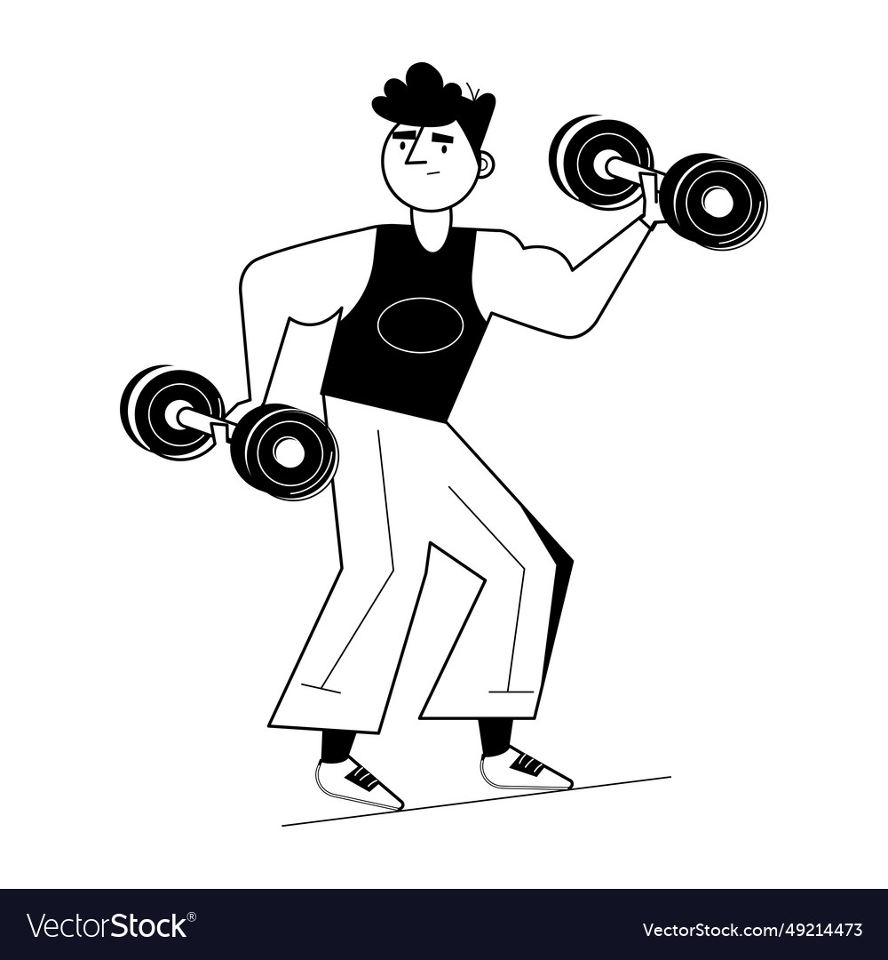 Dumbbell exercise Royalty Free Vector Image - VectorStock