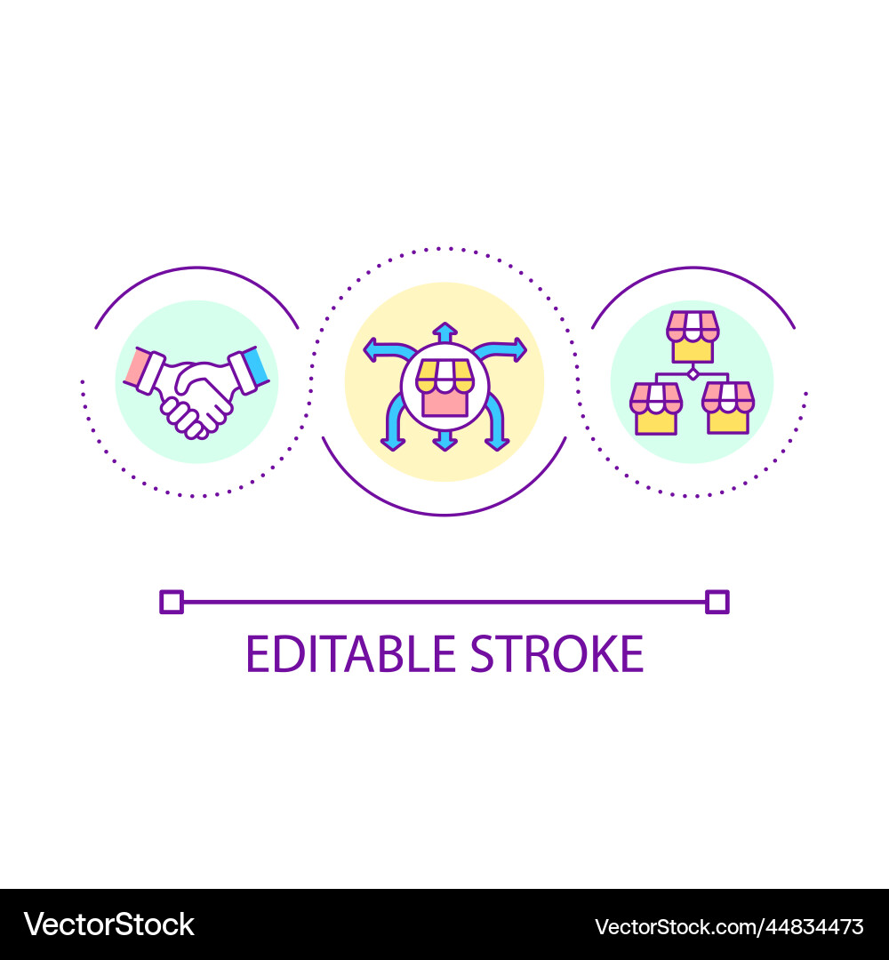 Expand chain of stores loop concept icon Vector Image