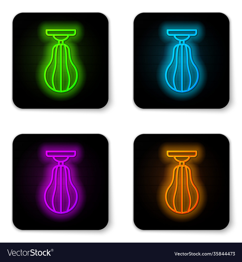 Glowing Neon Line Punching Bag Icon Isolated Vector Image