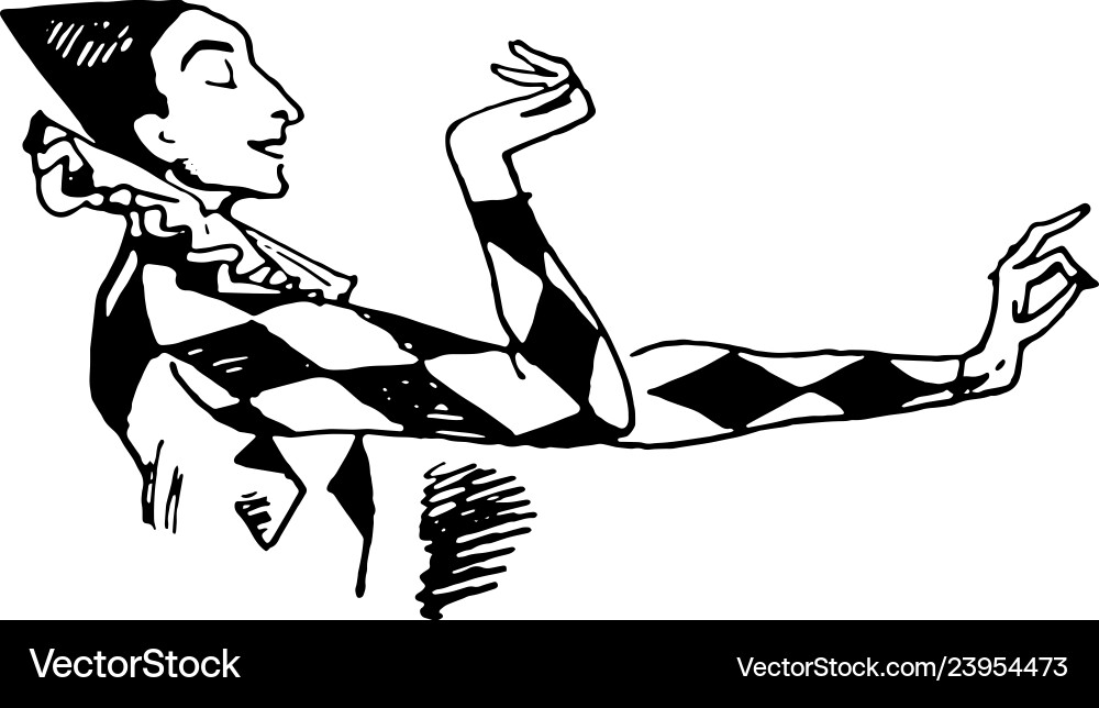 Hand drawn sketch of jester Royalty Free Vector Image