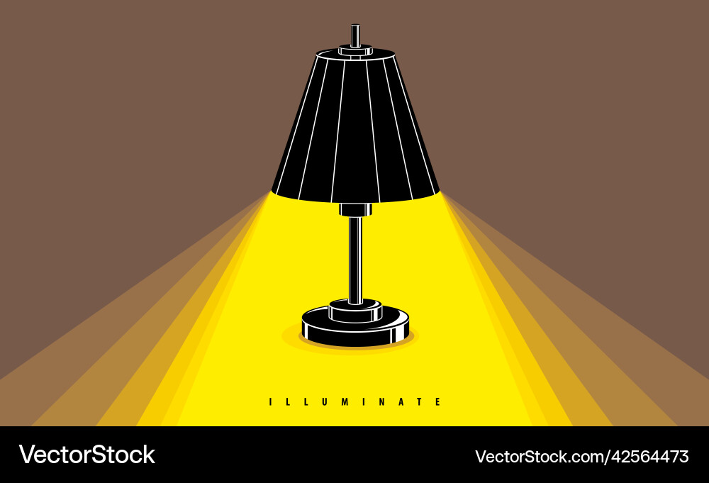 Lamp illumination advertising poster with copy Vector Image