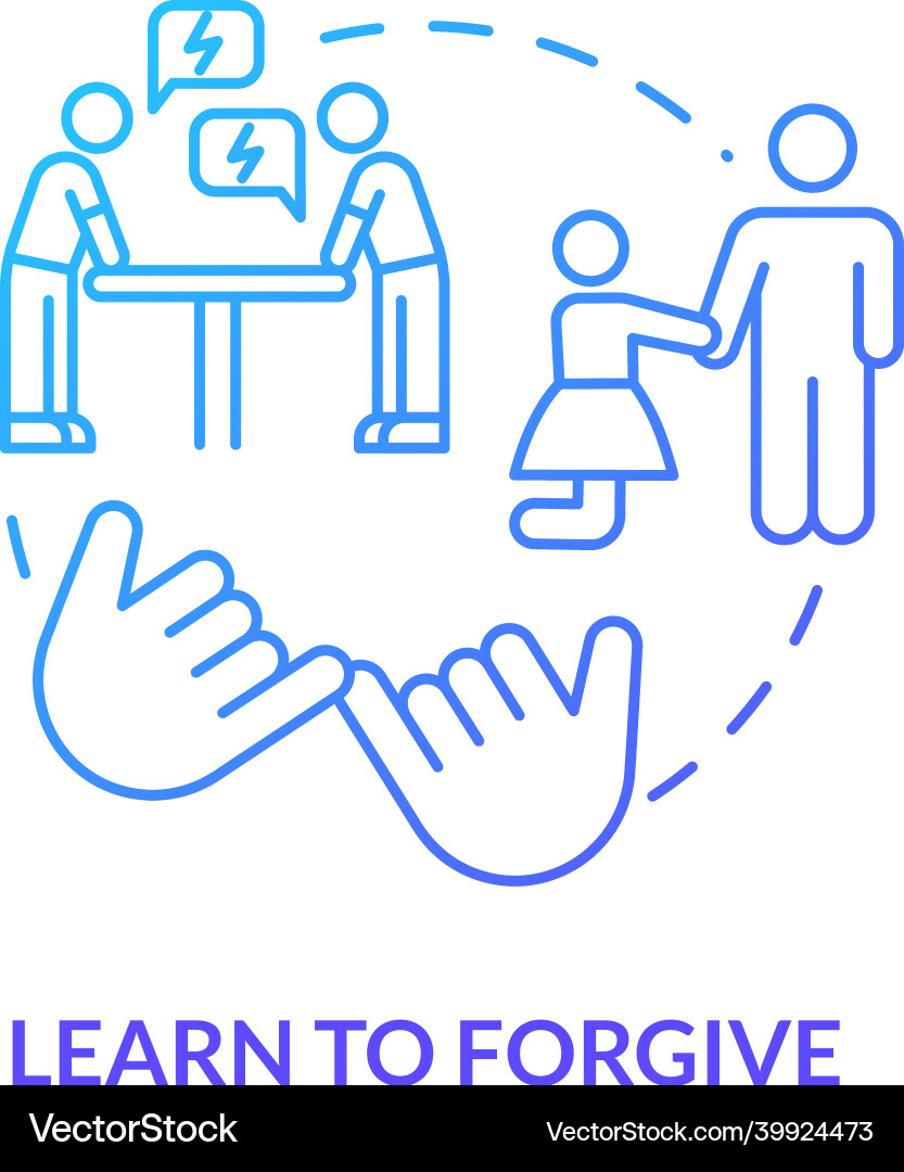 Learn to forgive concept icon friendship Vector Image