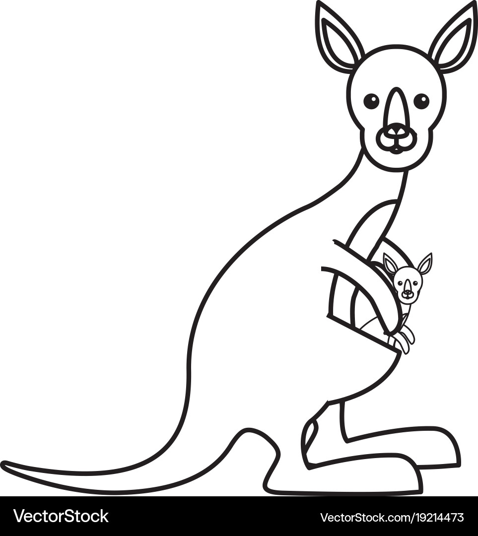 Mother and baby kangaroo Royalty Free Vector Image