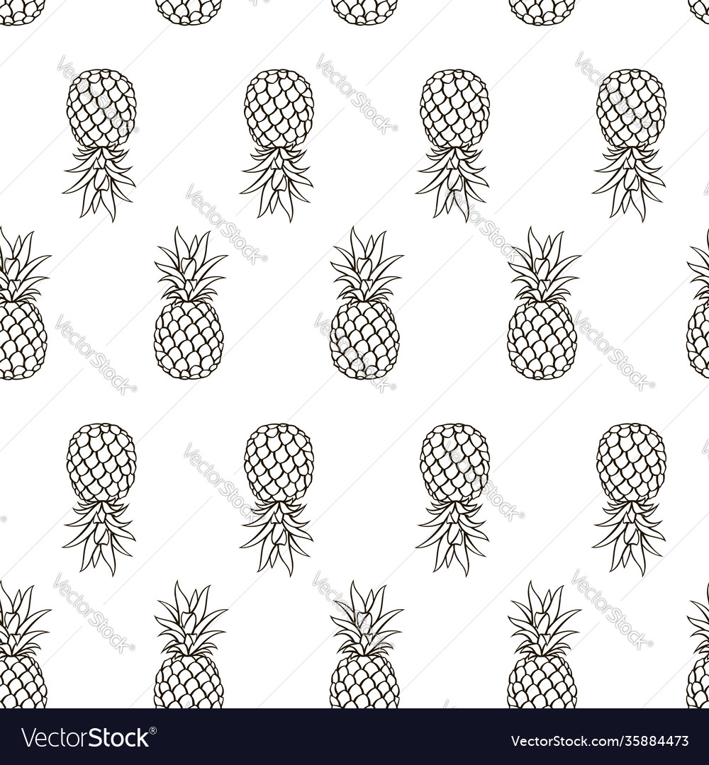 Pineapple seamless pattern Royalty Free Vector Image