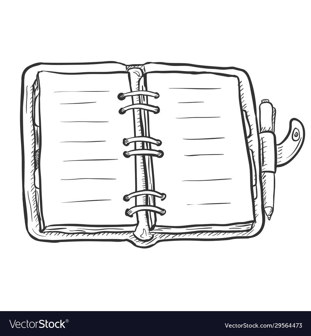 Single sketch diary Royalty Free Vector Image - VectorStock Single sketch diary Royalty Free Vector Image - VectorStock