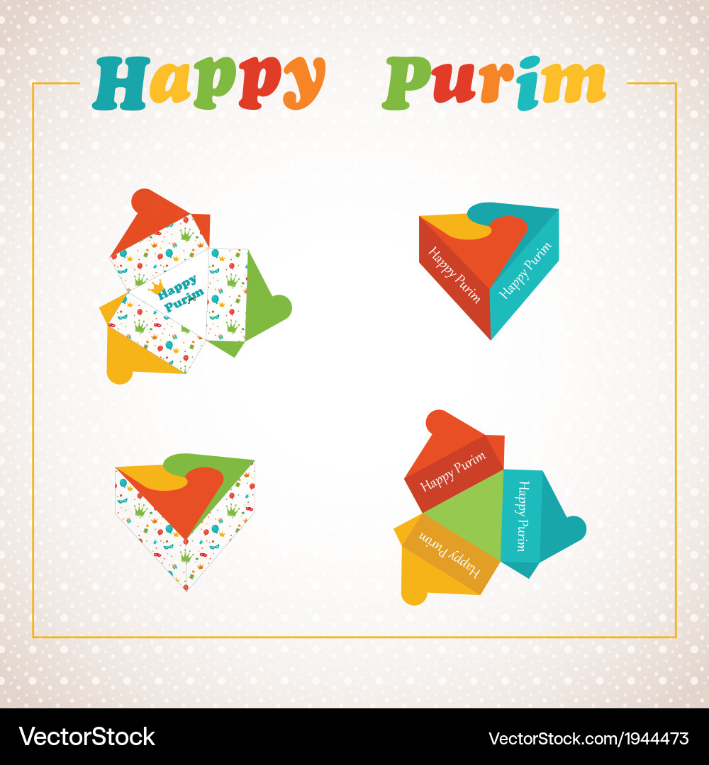 Template of a purim box for gift Royalty Free Vector Image