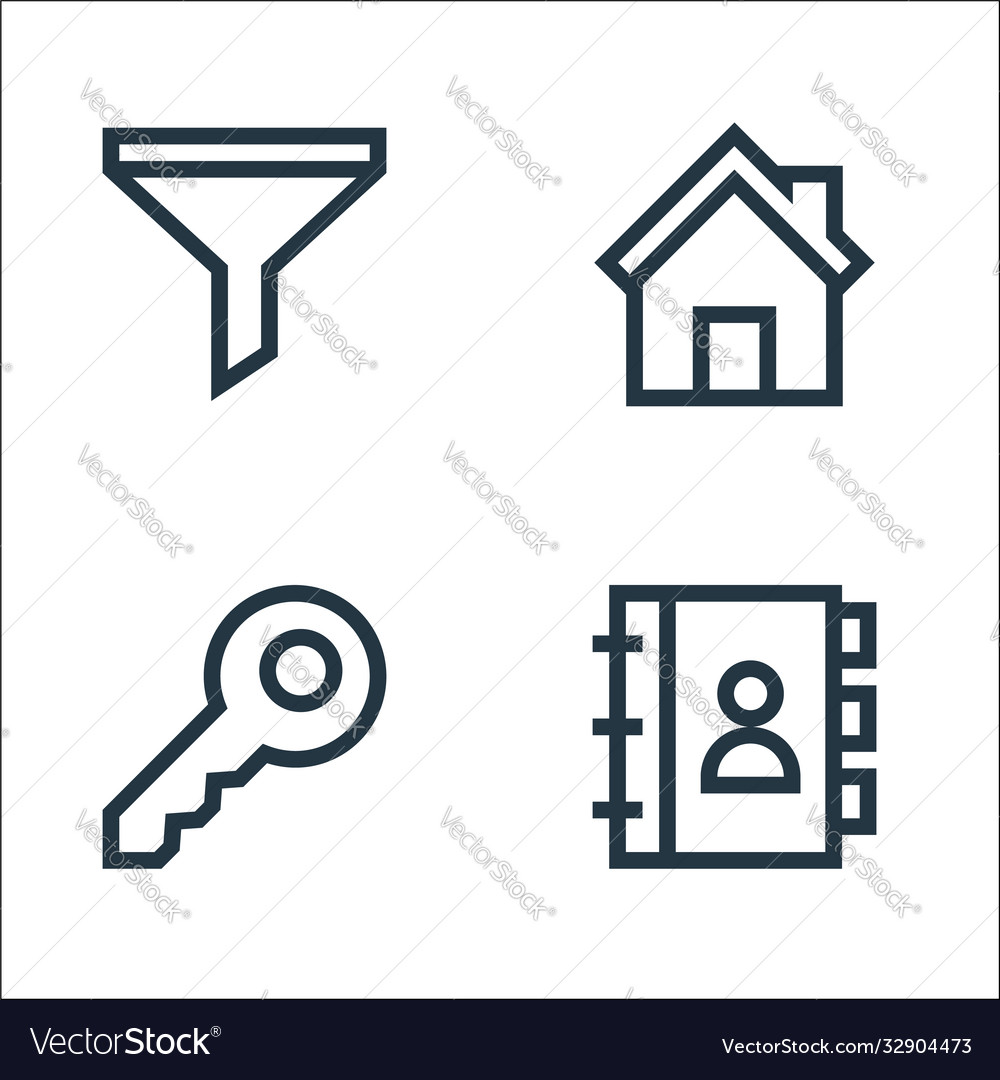 Web essentials line icons linear set quality line Vector Image