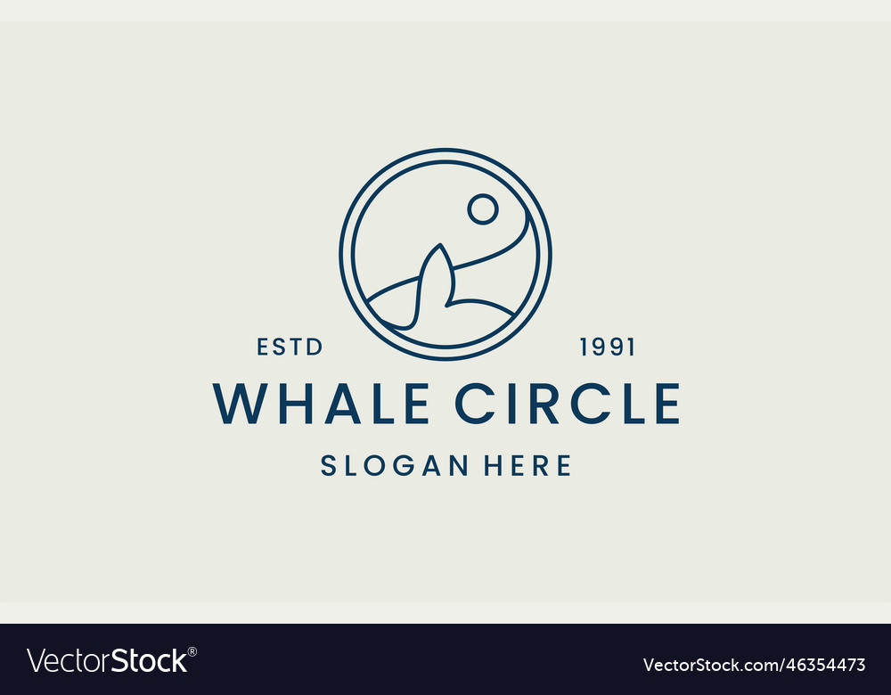 Whale circle Royalty Free Vector Image - VectorStock