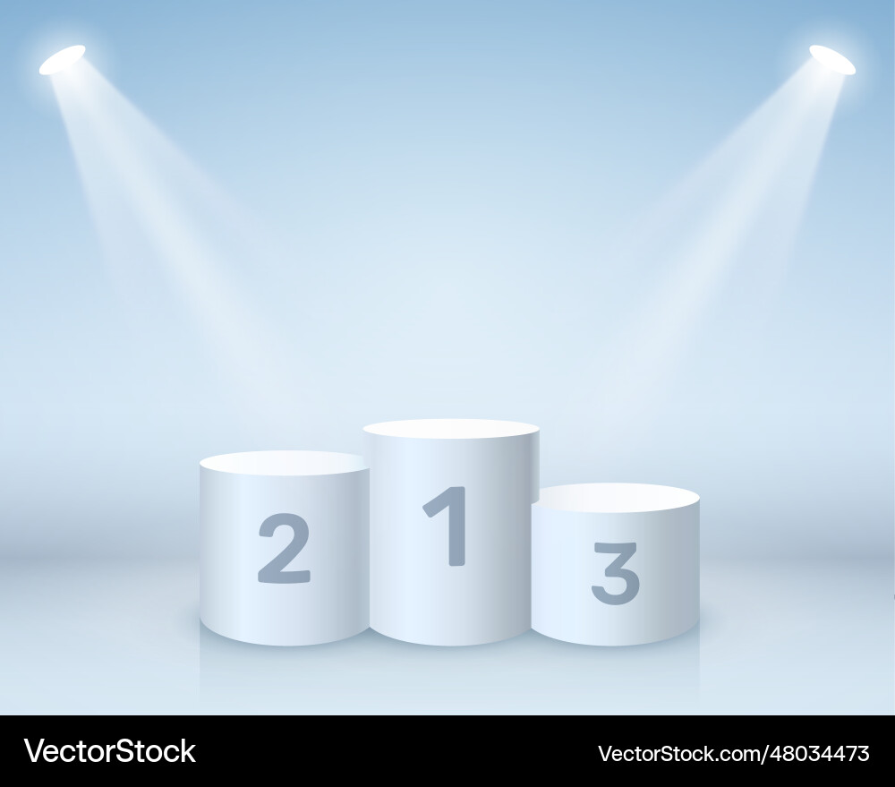 White winners podium for business concepts Vector Image
