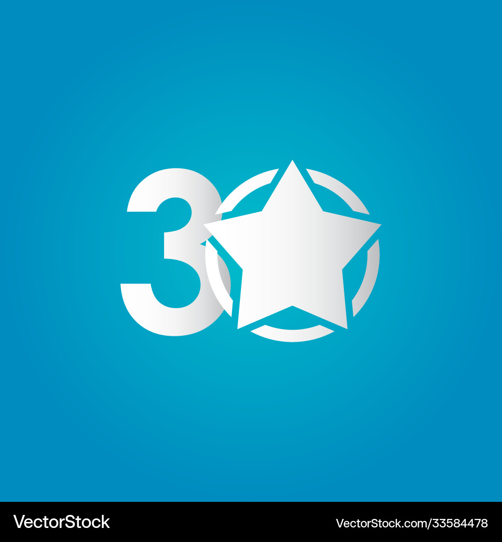 30 years anniversary star white celebration Vector Image