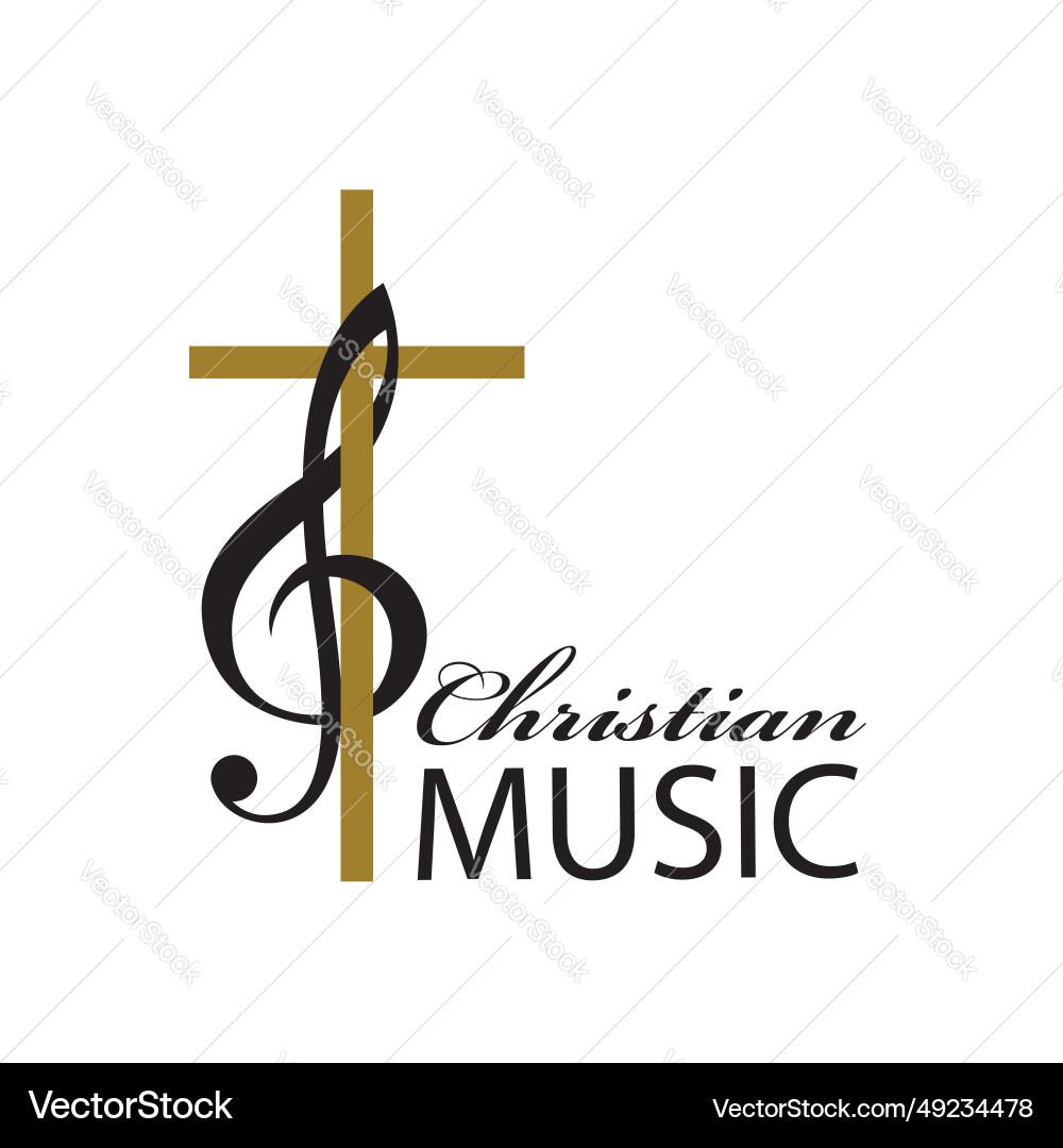 Christian music emblem Royalty Free Vector Image