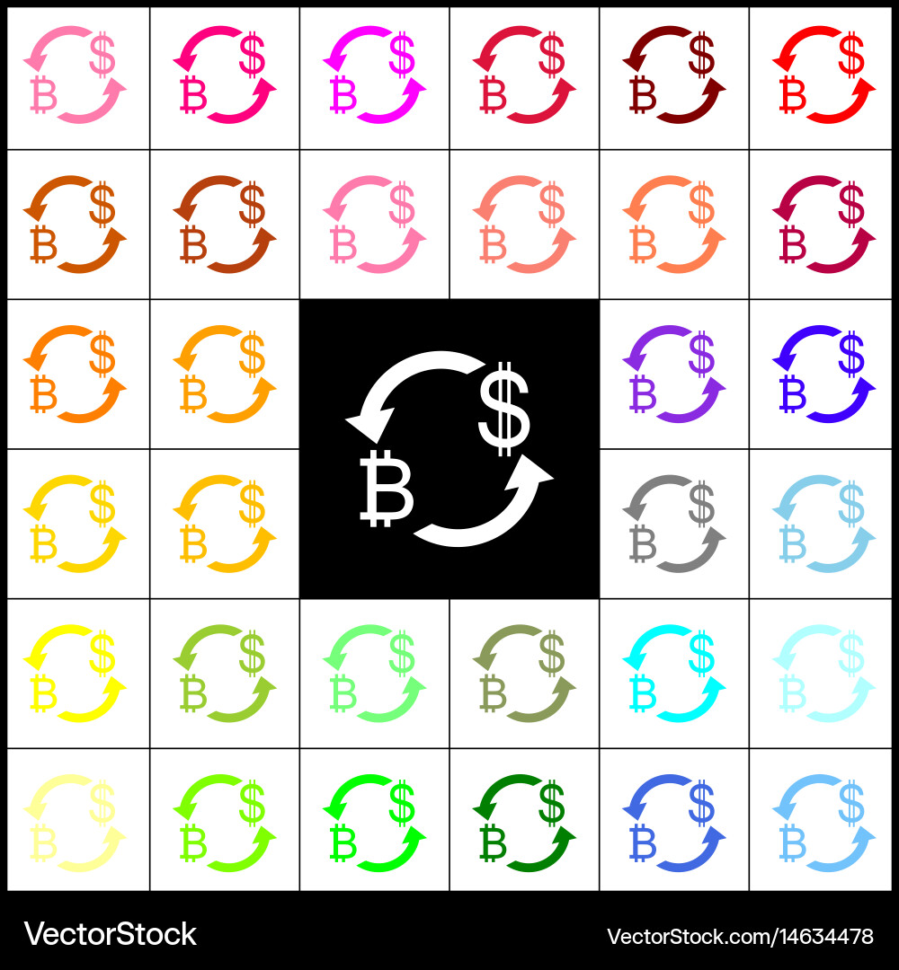 Currency exchange sign bitcoin and us dollar Vector Image