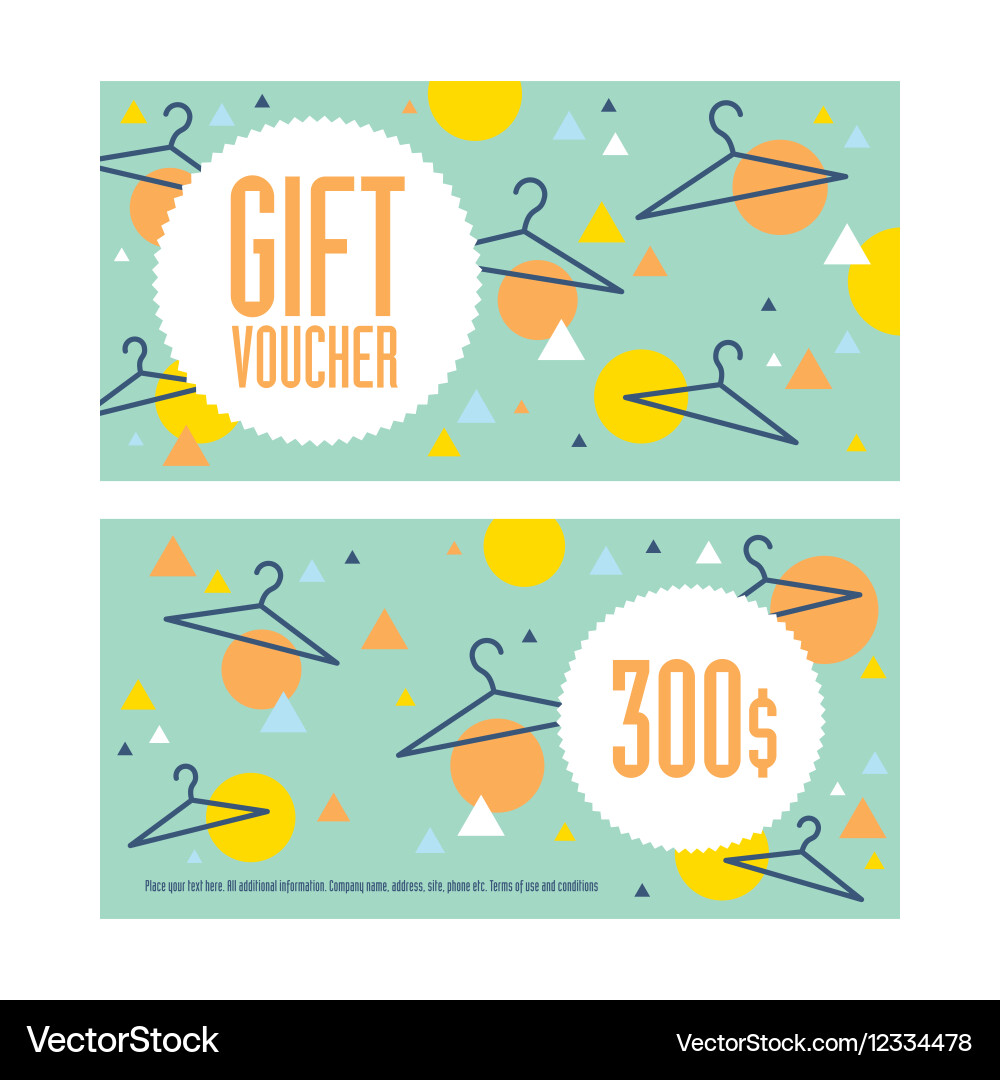 Gift voucher template both sides envelope size Vector Image