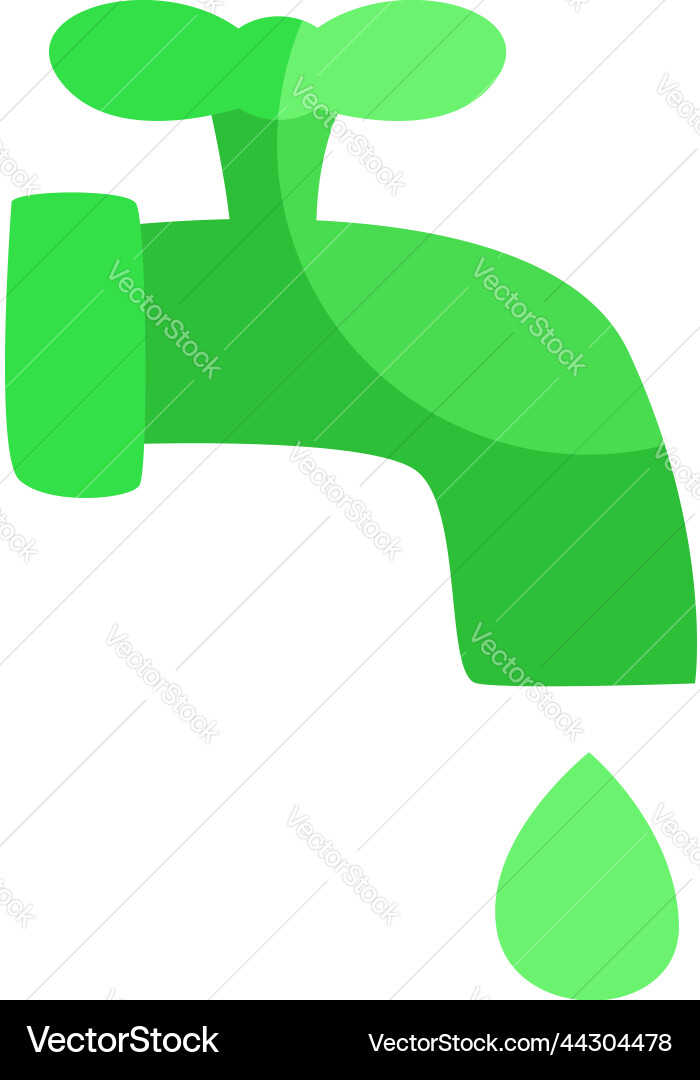 Green water tap on a white background Royalty Free Vector