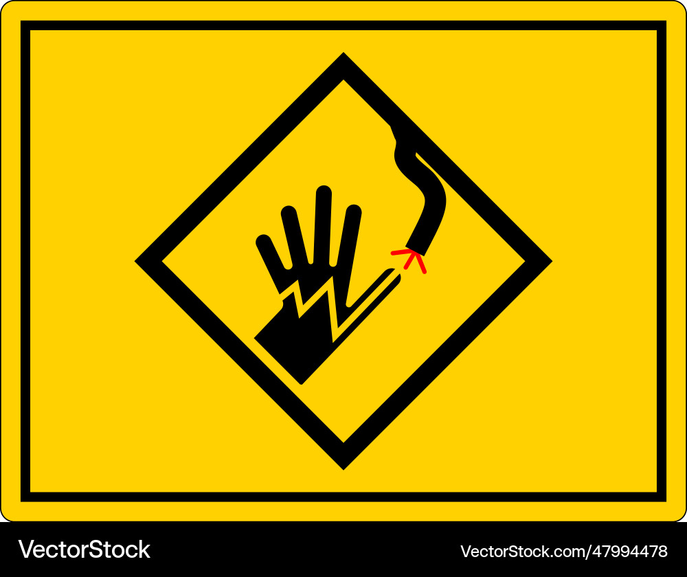 High voltage warning sign electrical symbol hand Vector Image
