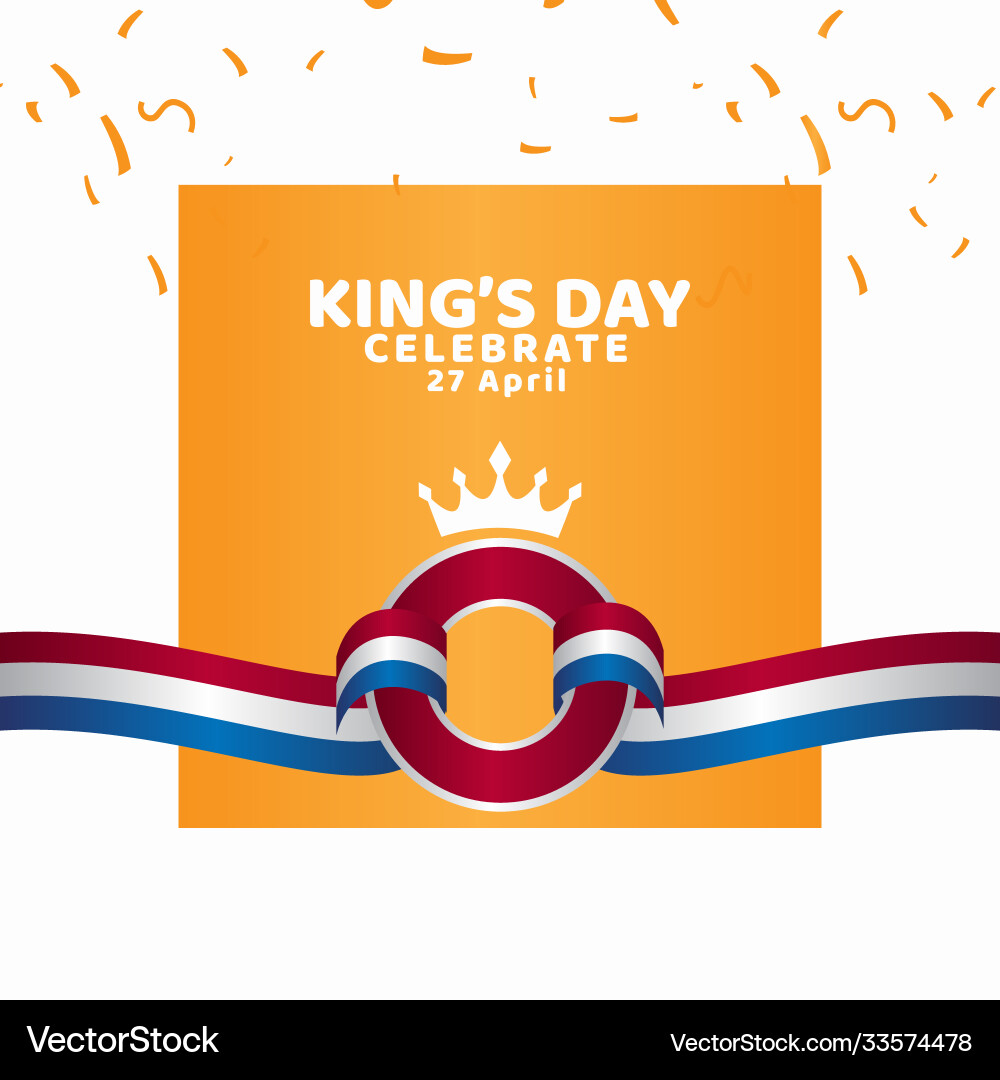 Kings day celebrate template design Royalty Free Vector