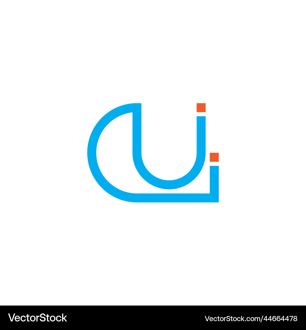 Letter ui colorful dots logo Royalty Free Vector Image