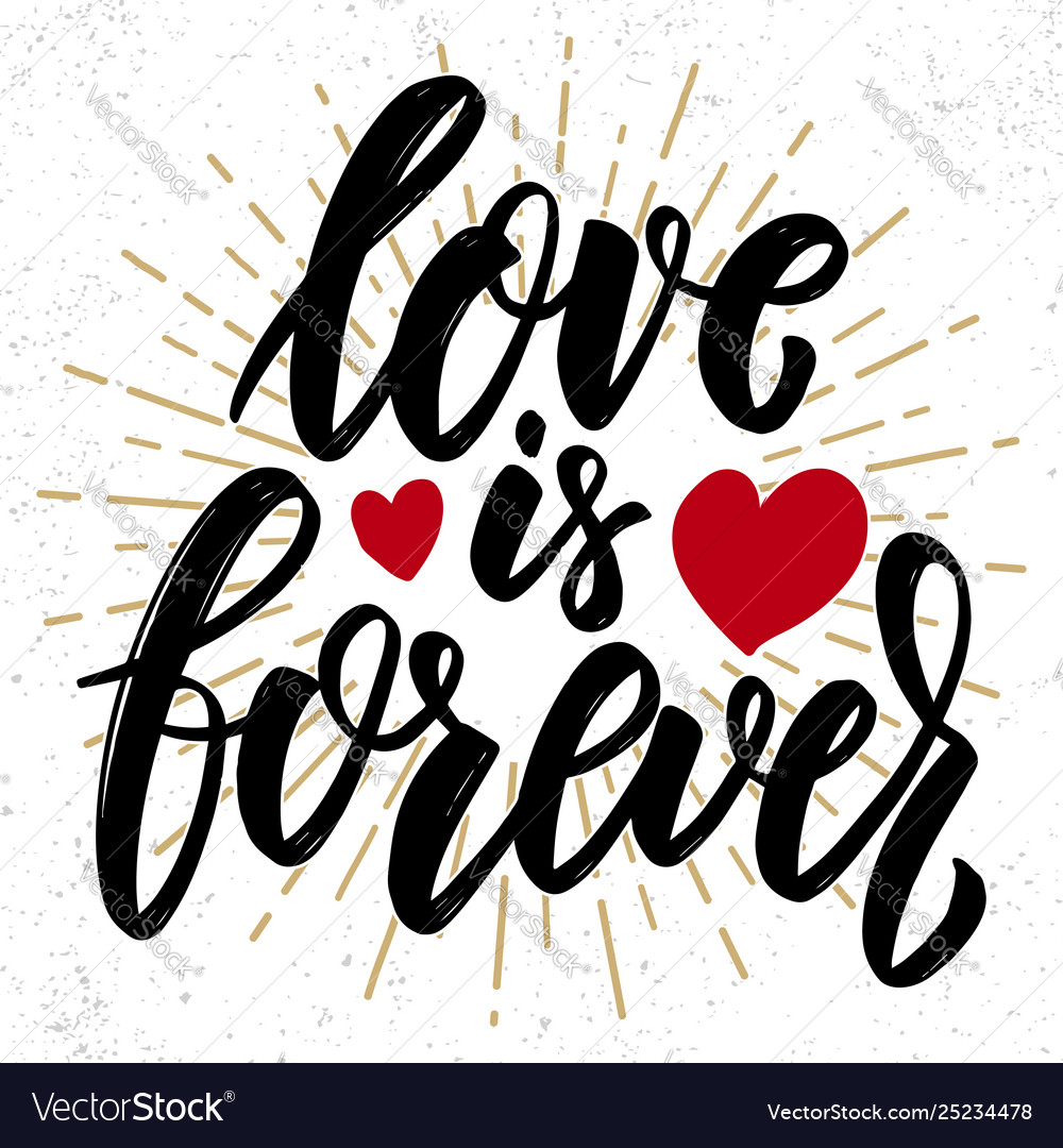 Love is forever lettering phrase design element Vector Image Love is forever lettering phrase design element Vector Image