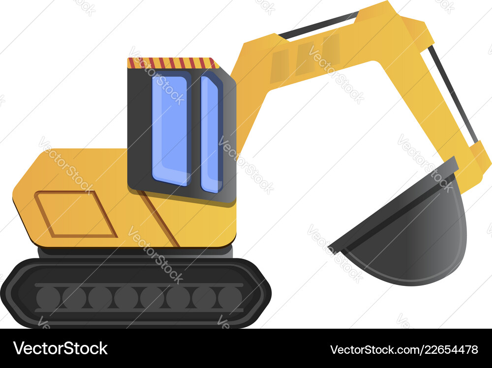 Quarry excavator icon cartoon style Royalty Free Vector