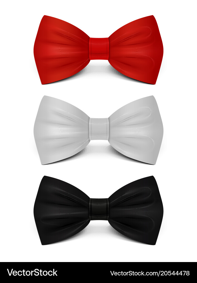 Realistic bows isolated on white background Vector Image