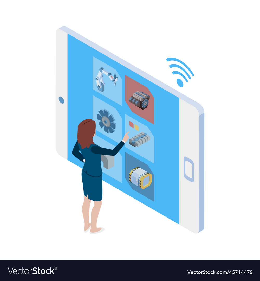 Tablet industry control composition Royalty Free Vector