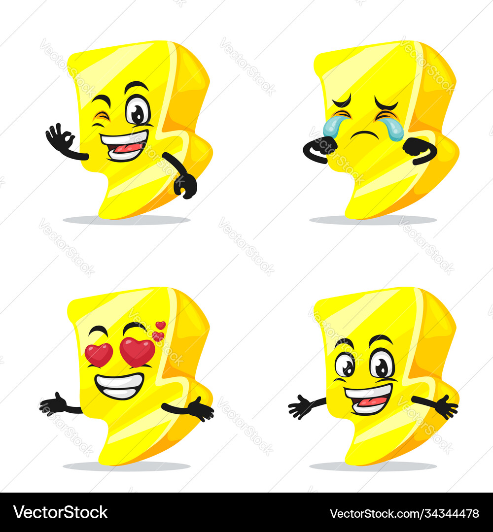 Thunder mascot or character Royalty Free Vector Image