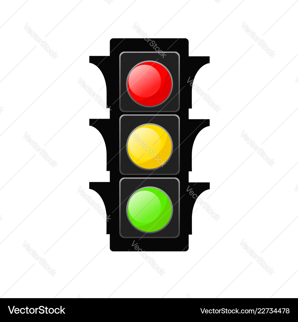 Traffic light icon on white stock Royalty Free Vector Image