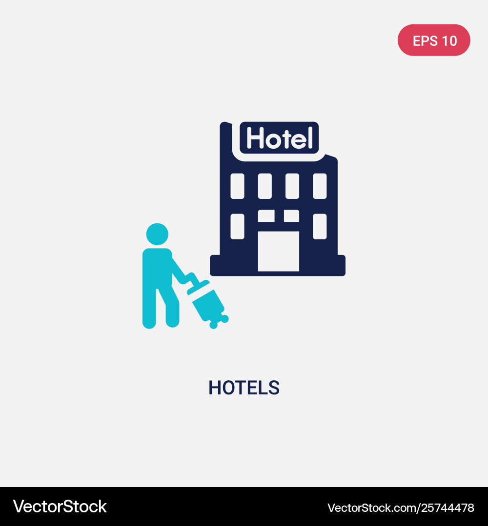 Two color hotels icon from holidays concept Vector Image
