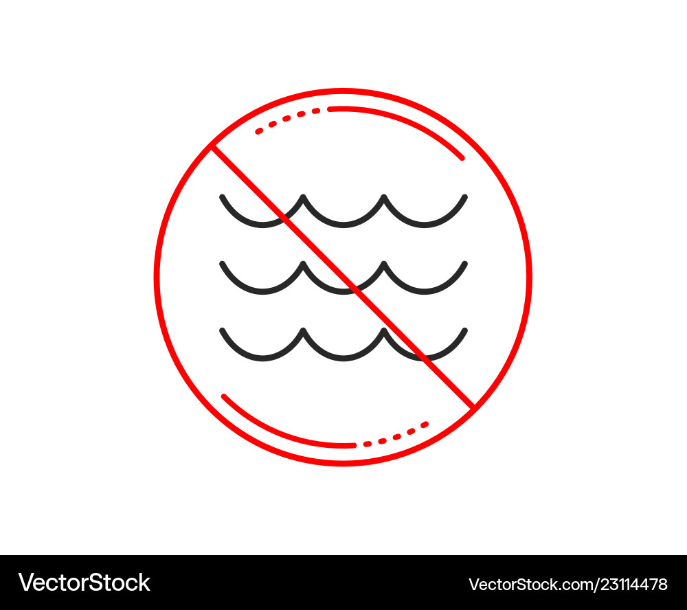 Waves line icon sea flowing sign Royalty Free Vector Image